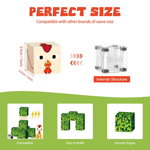 Minecraft Magnetic Blocks – 100 PCS Forest Farm STEM Building Set ...